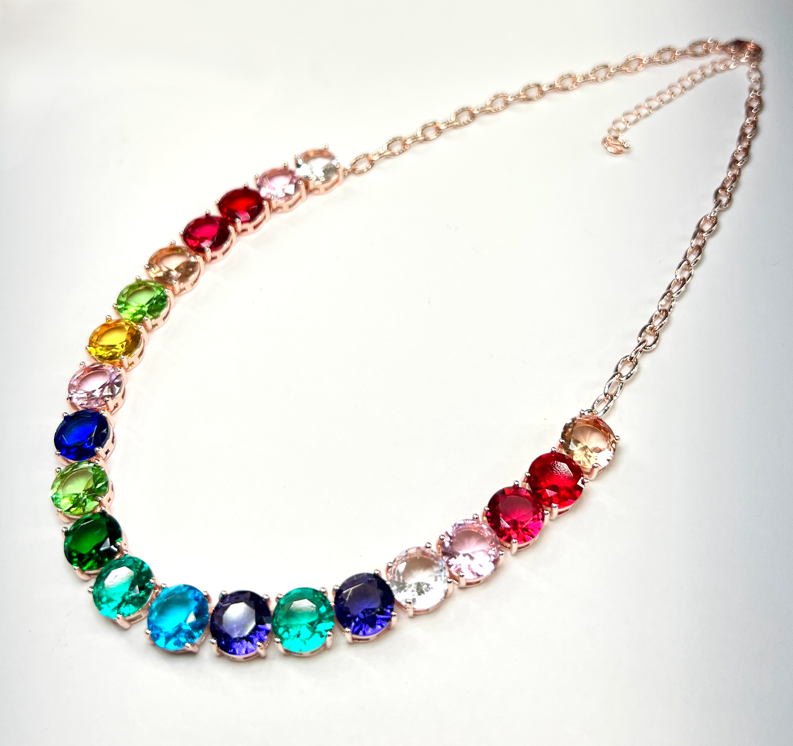 Taffy Jewel Candy Statement Necklace on Rose Gold – Pink Ice Jewelry